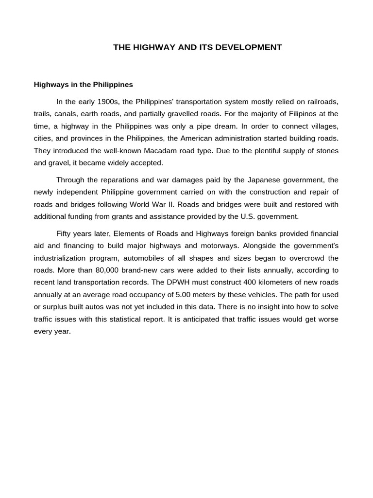 Highway Development Challenges in the Philippines | PDF | Traffic | Road
