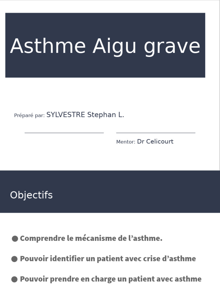 Prise en charge de l'asthme aigu grave | PDF | Asthme | Inflammation