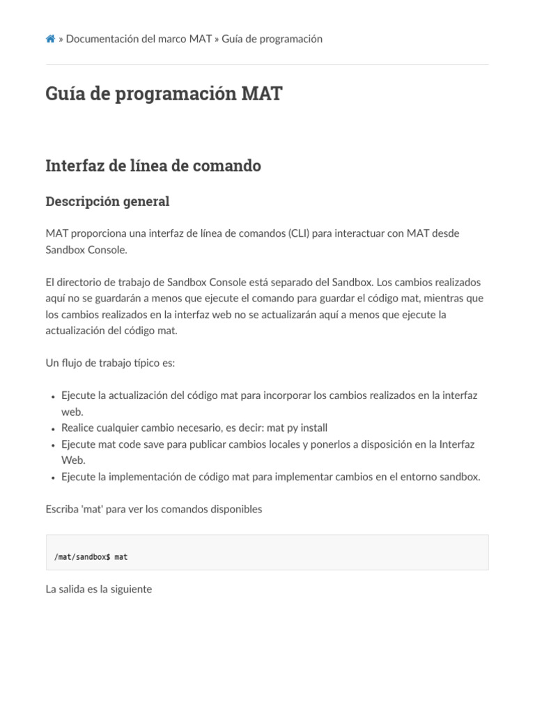 Guía de programación - Documentación MAT | PDF | Gestión de tecnología de la información ...