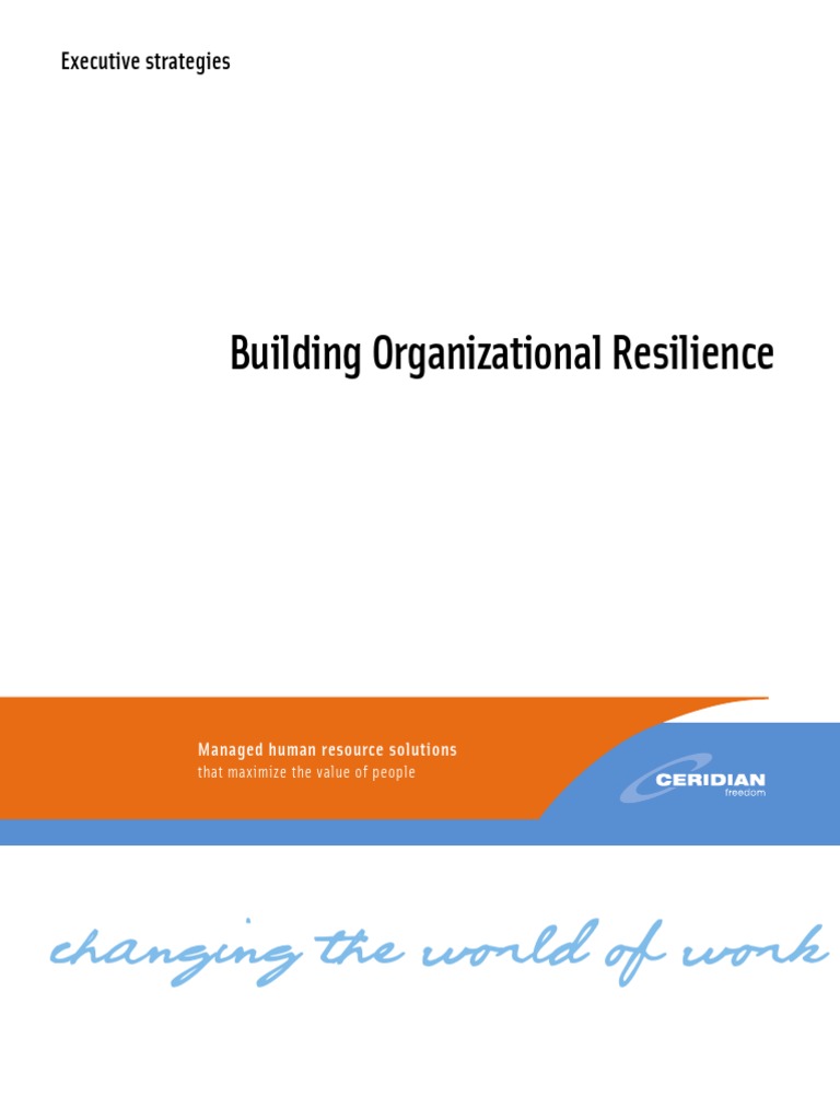 Building Organizational Resilience | PDF | Psychological Resilience ...