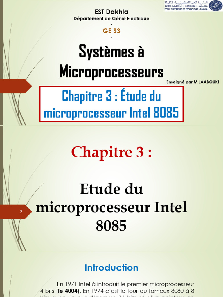 Étude du microprocesseur Intel 8085 | PDF | Microprocesseur | Circuit ...