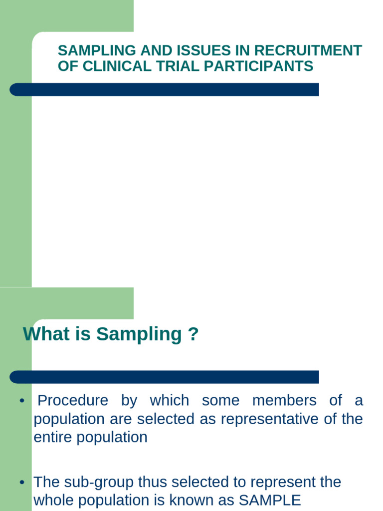 Sampling Methods and Patient Recruitment | PDF | Sampling (Statistics)