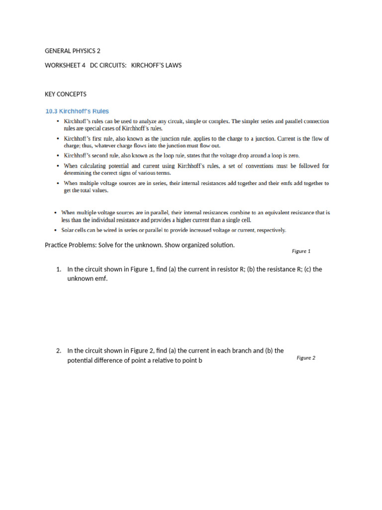 GP2-WORKSHEET-4-KIRCHOFFS-LAWS | PDF