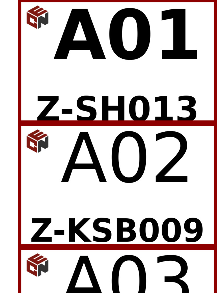 Product Code List A01-A60 | PDF
