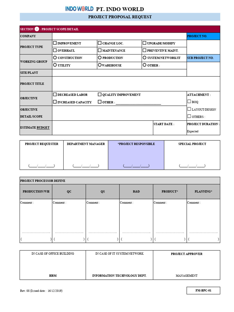 FM-BPC-01 PROJECT REQUISITION REV.08(1) | PDF