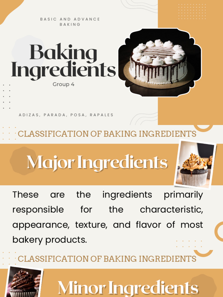 Group 4 Baking Ingredients | PDF | Flour | Baking