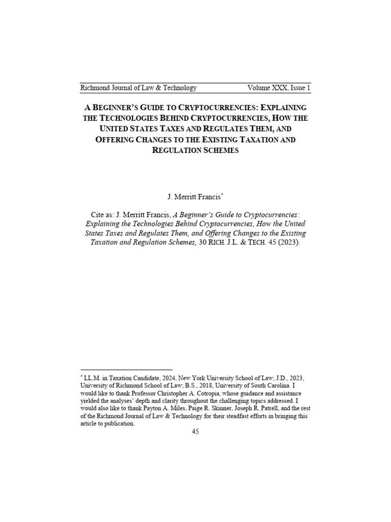 Francis-A-Beginners-Guide-to-Cryptocurrencies-FINAL | PDF ...