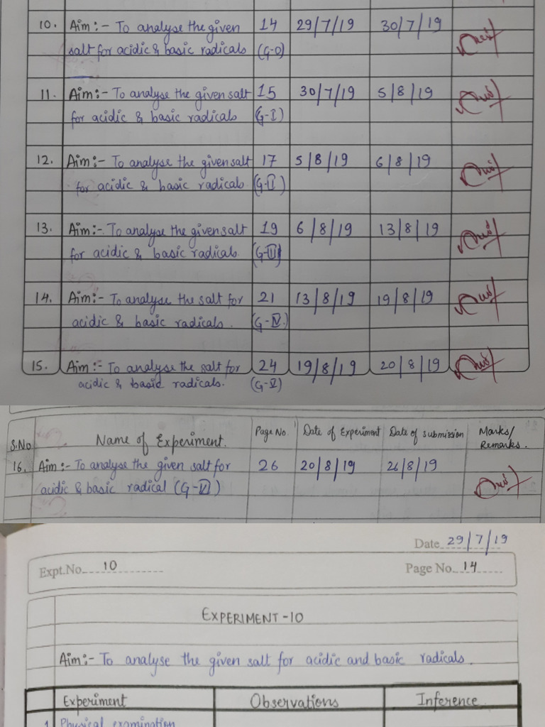 Salt Analysis - Class 12 | PDF | Chemical Compounds | Chemical Substances