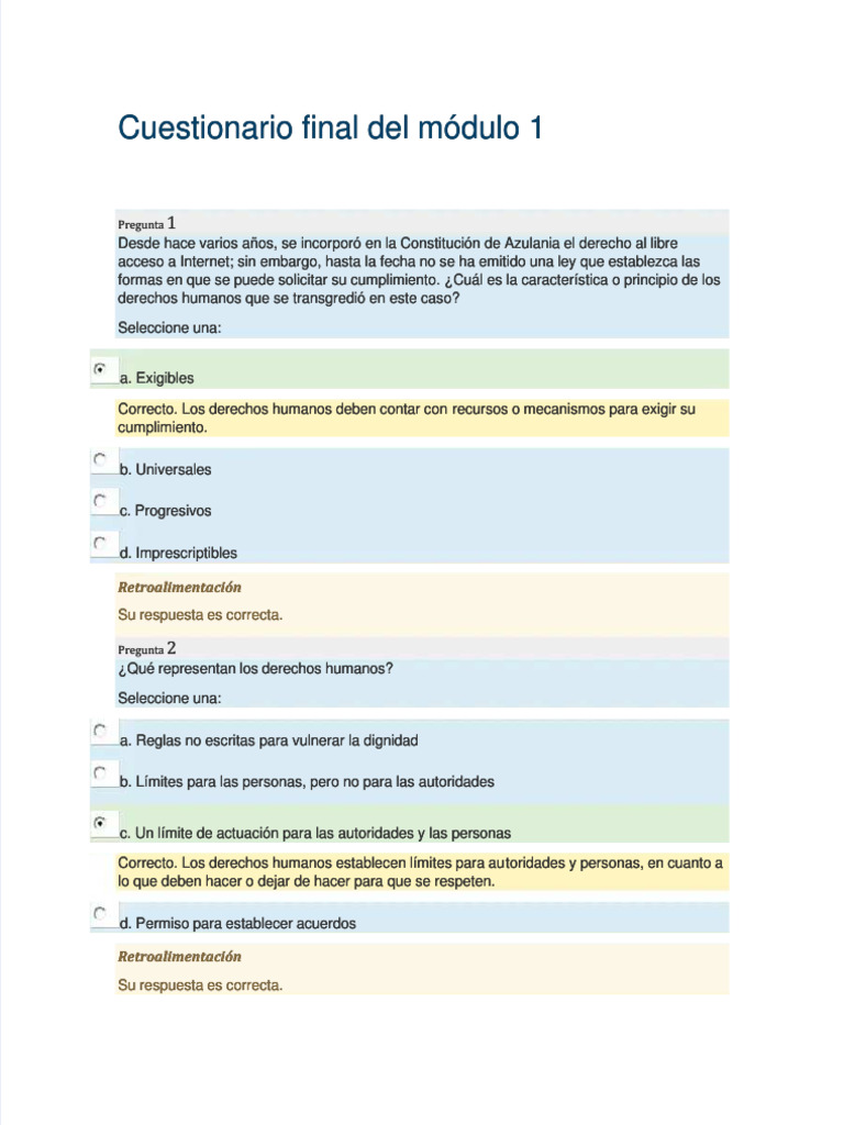 PDF Cuestionario Final Del Modulo 1 - Compress | PDF