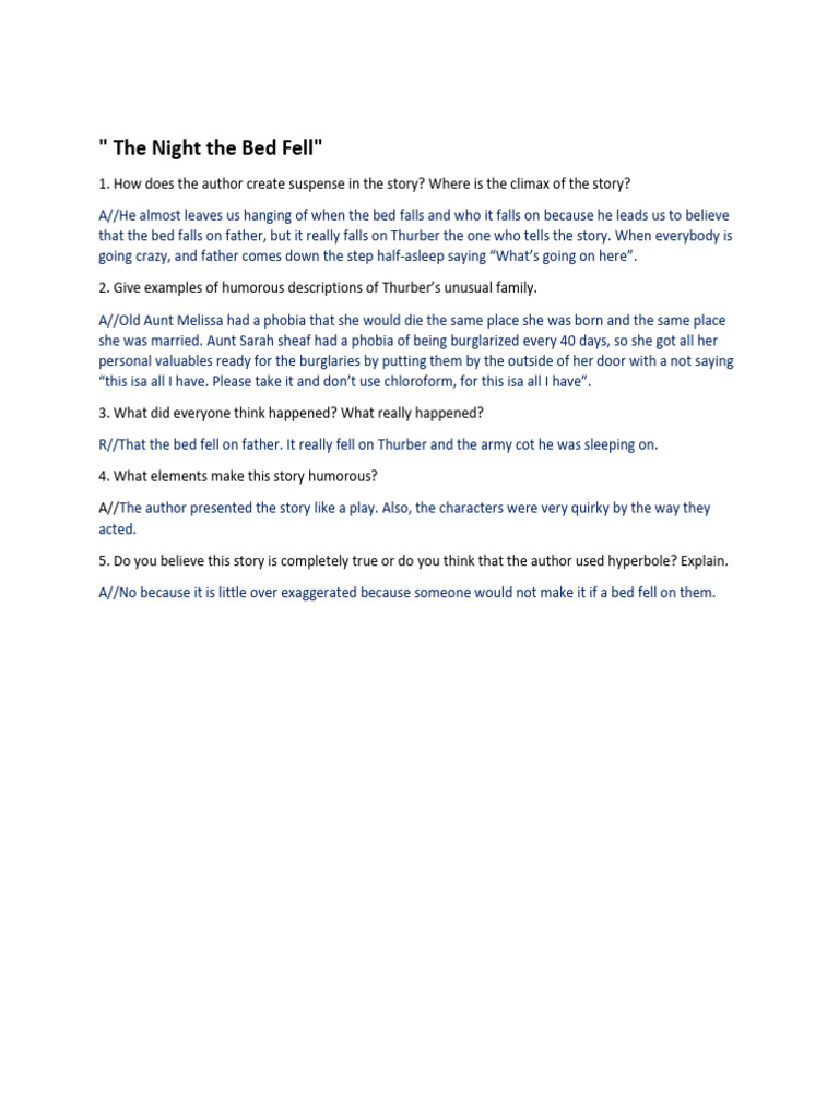 The Night The Bed Fell | PDF