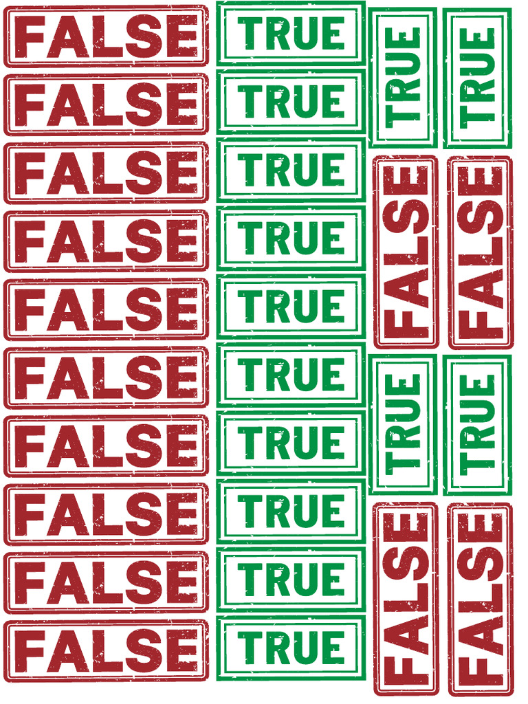 True or False Cards | PDF