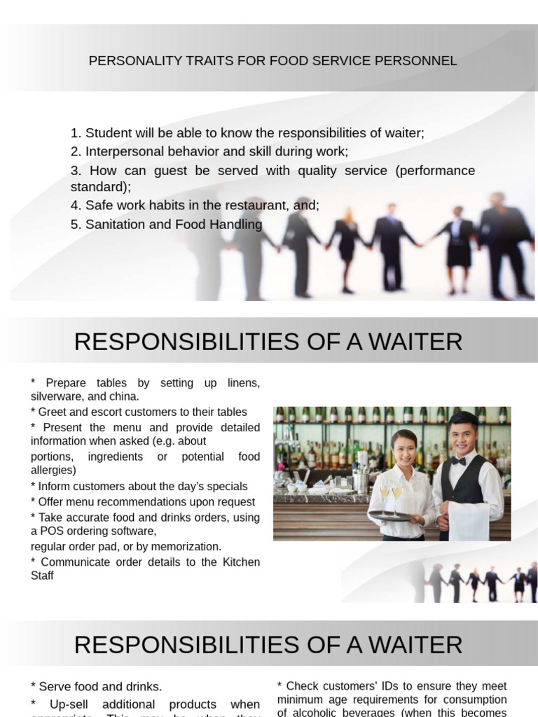 Essential Qualities of a Good Waiter | PDF | Waiting Staff | Communication