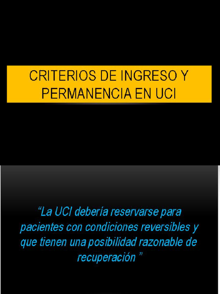 002 Criterios de Ingreso y Egreso A La Uci | PDF