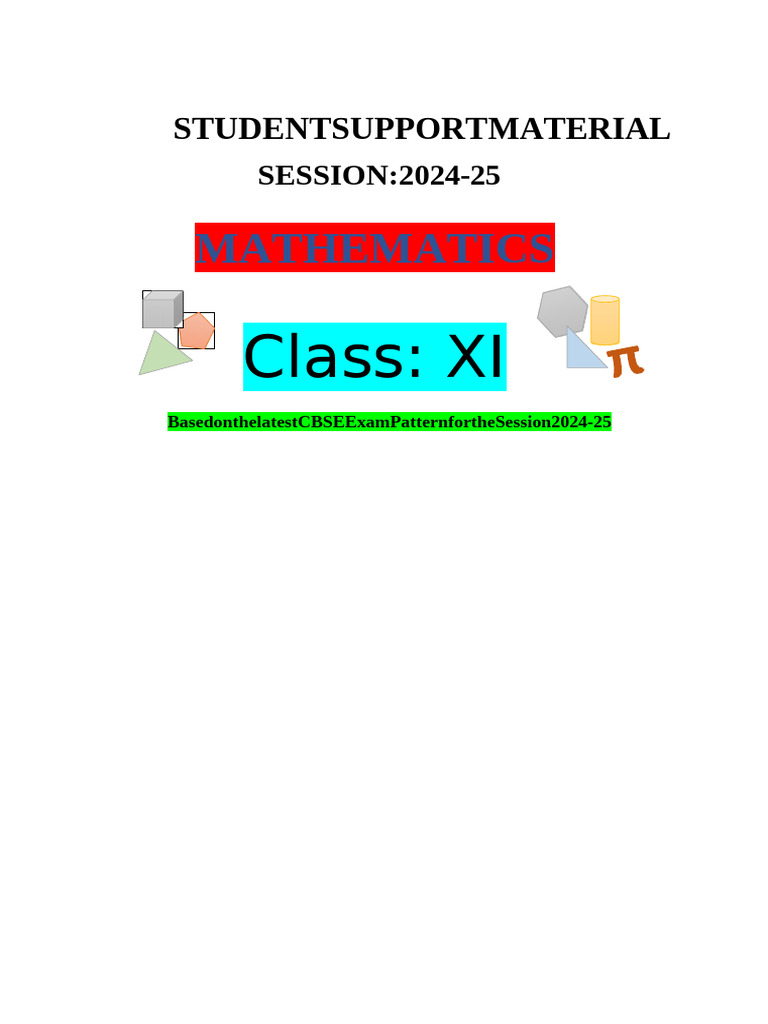 XI Study Material | PDF | Empty Set | Function (Mathematics)