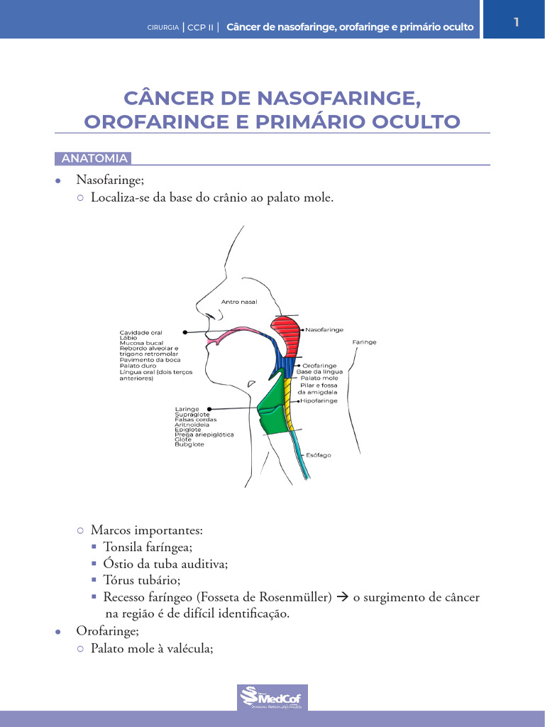 Câncer de Nasofaringe e Orofaringe | PDF | Câncer cervical | Câncer