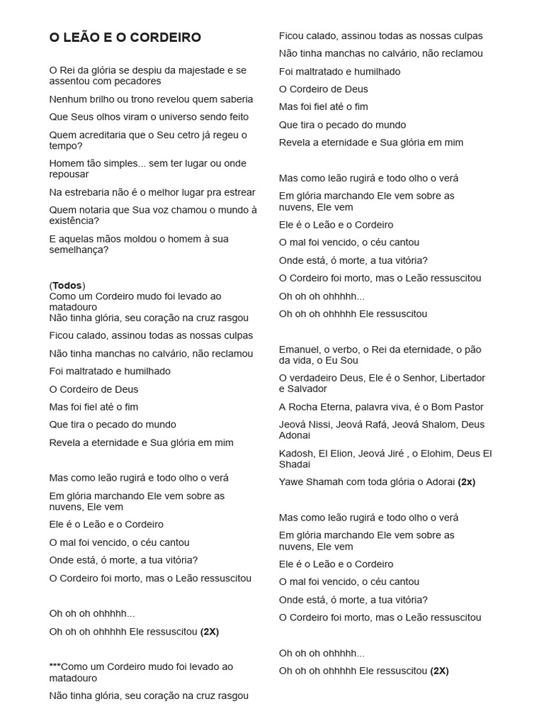 O LEÃO E O CORDEIRO | PDF | Pecado | Céu