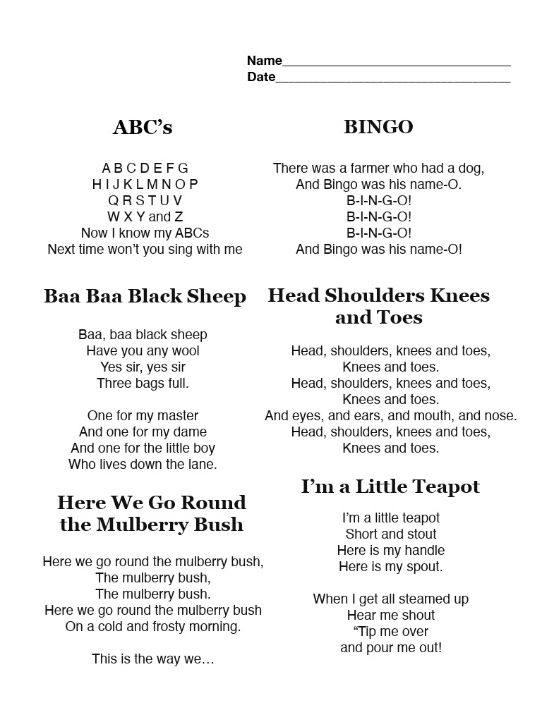 English Songs Coloring Pages | PDF | Ovis | Sheep