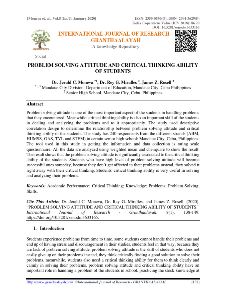 18 IJRG20 B01 3024 Libre | PDF | Critical Thinking | Thought