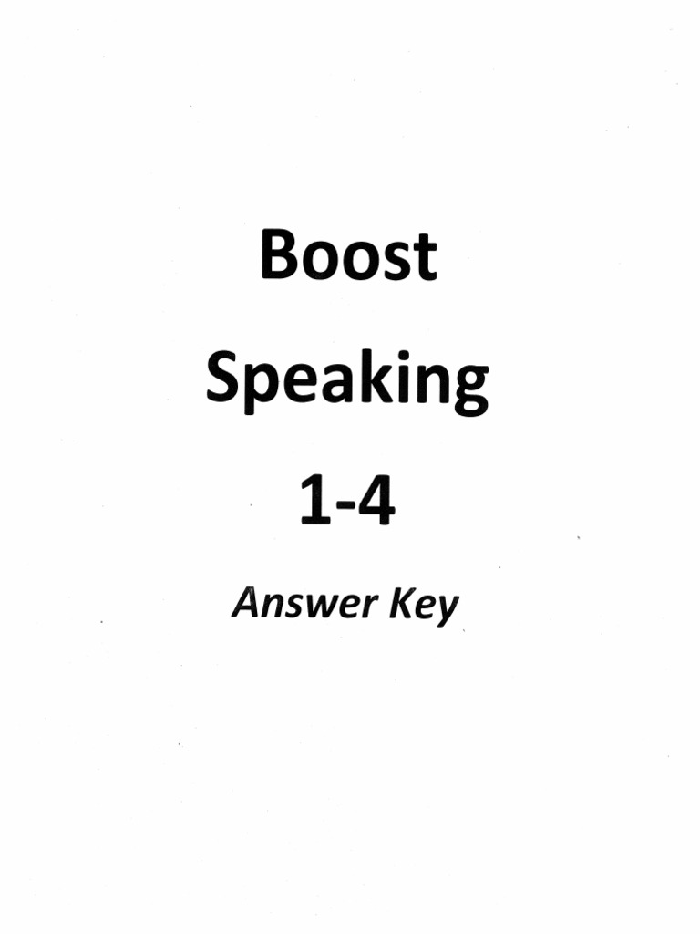 Boost Speaking 1-4 Answer Keys | PDF