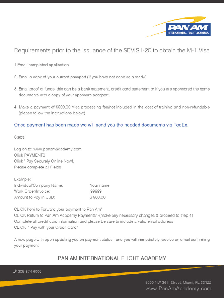 PanAm Required Documents | PDF