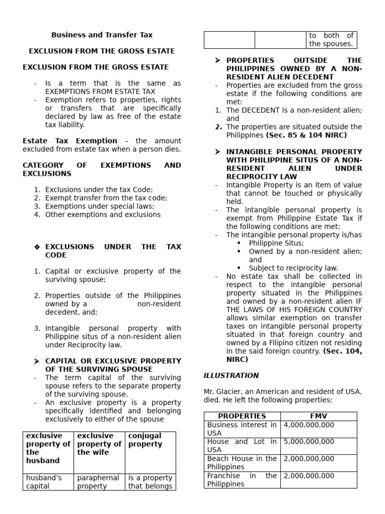 Estate Tax Exemptions Guide | PDF | Estate Tax In The United States ...