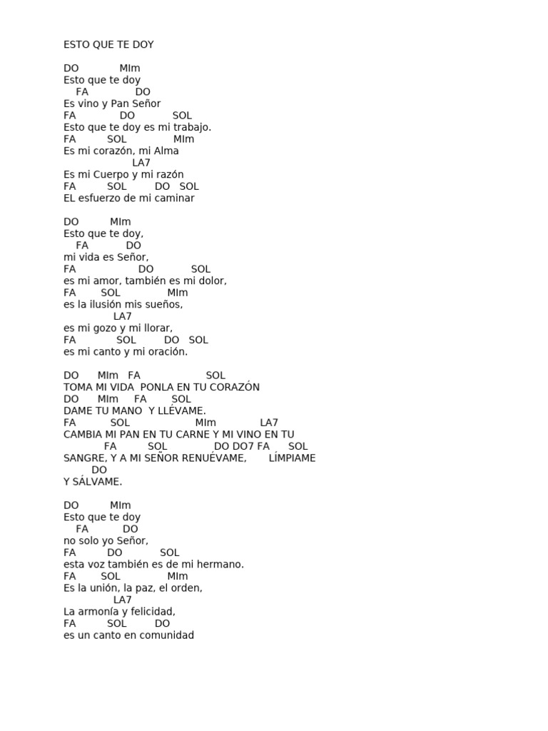 Esto Que Te Doy | PDF