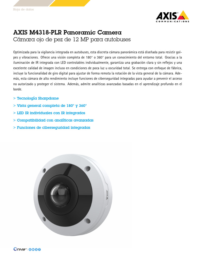 Datasheet Axis m4318 PLR Panoramic Camera Es ES 429303 | PDF ...