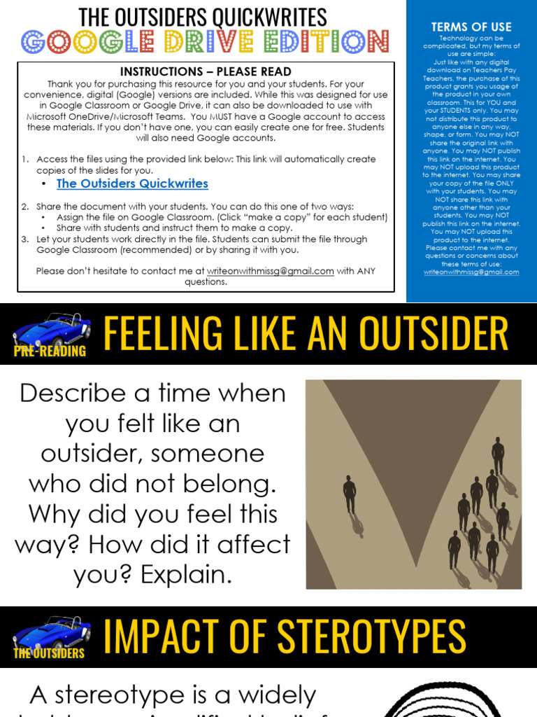 02 - The Outsiders Quickwrites - Bell-Ringers - Engaging Writing or ...