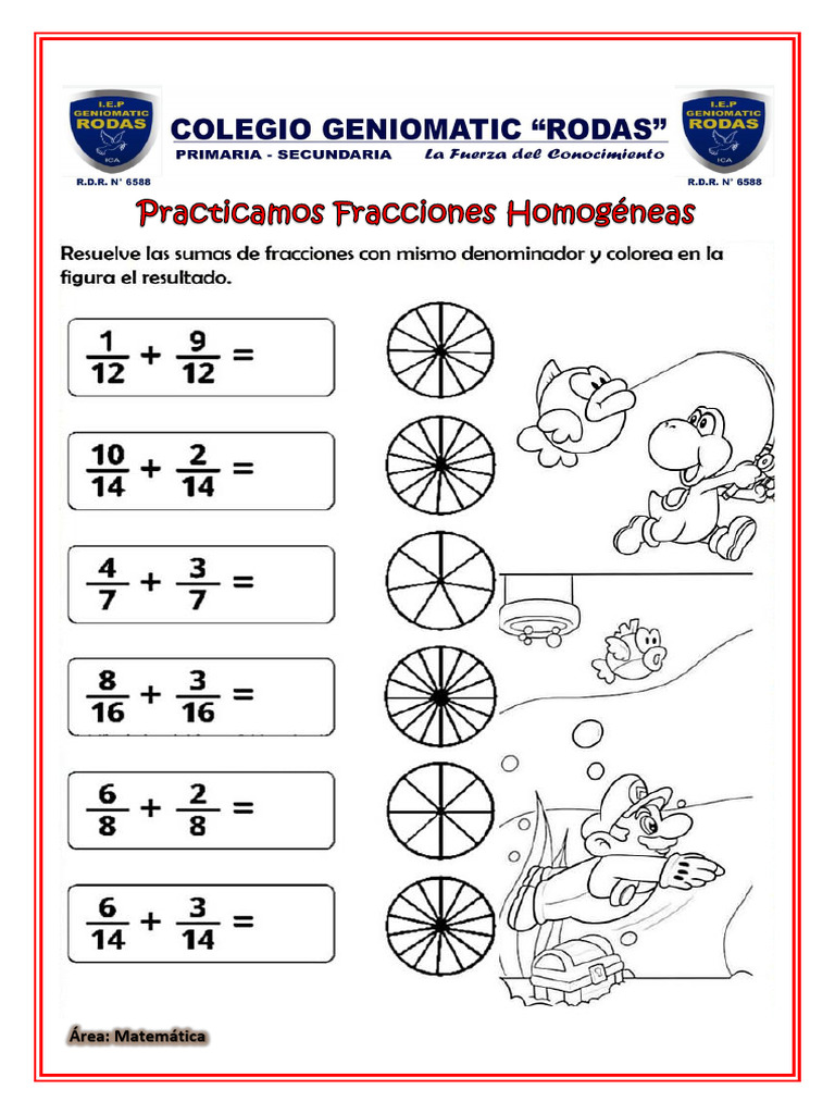 Practicamos Fracciones Homogéneas | PDF