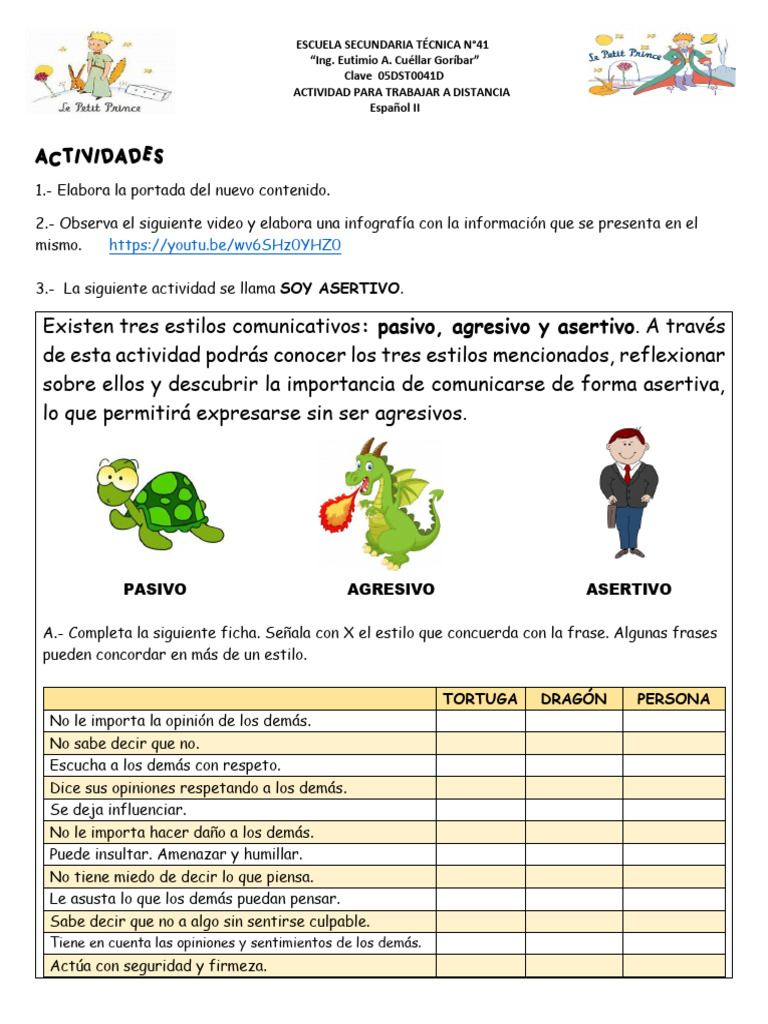 Actividades 2° Año Español | PDF