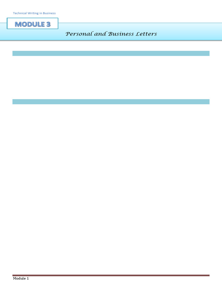 Personal vs. Business Letter Overview | PDF | Information | Communication