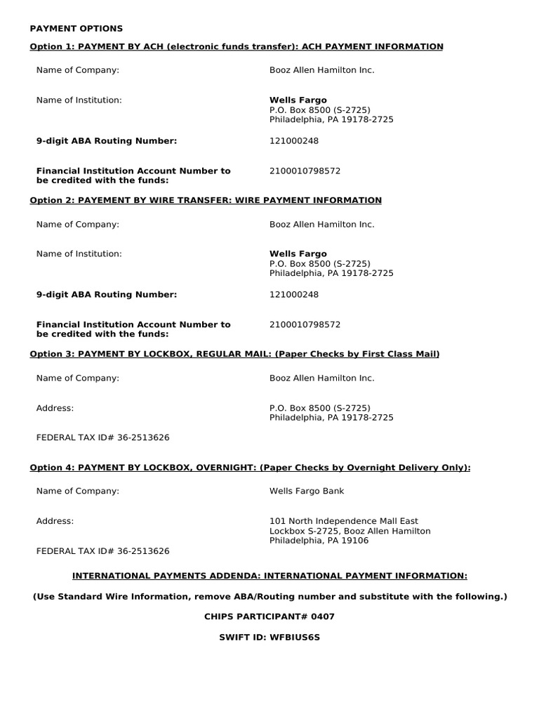 BAH Payment Instructions | PDF