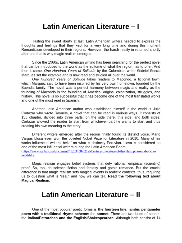 Latin American Literature | PDF | Latin American Literature | Sonnets