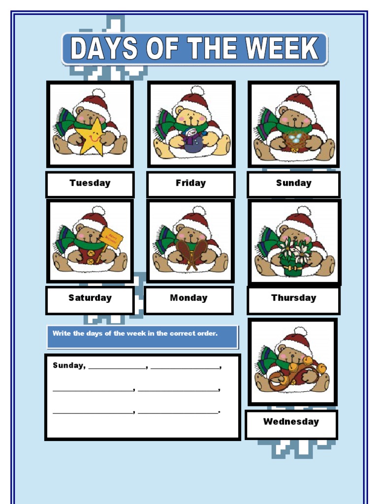 Days of the Week in Order | PDF | Language Arts & Discipline