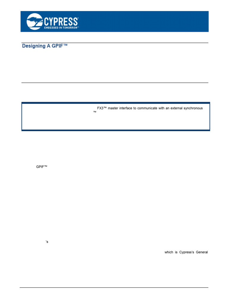 Infineon-AN87216 Designing A GPIF II Master Interface-ApplicationNotes ...
