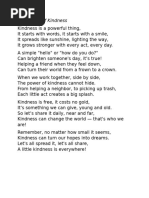 Kindness Song Lyrics for Kids | PDF