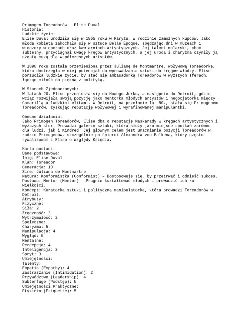 Primogen Torreadorow | PDF