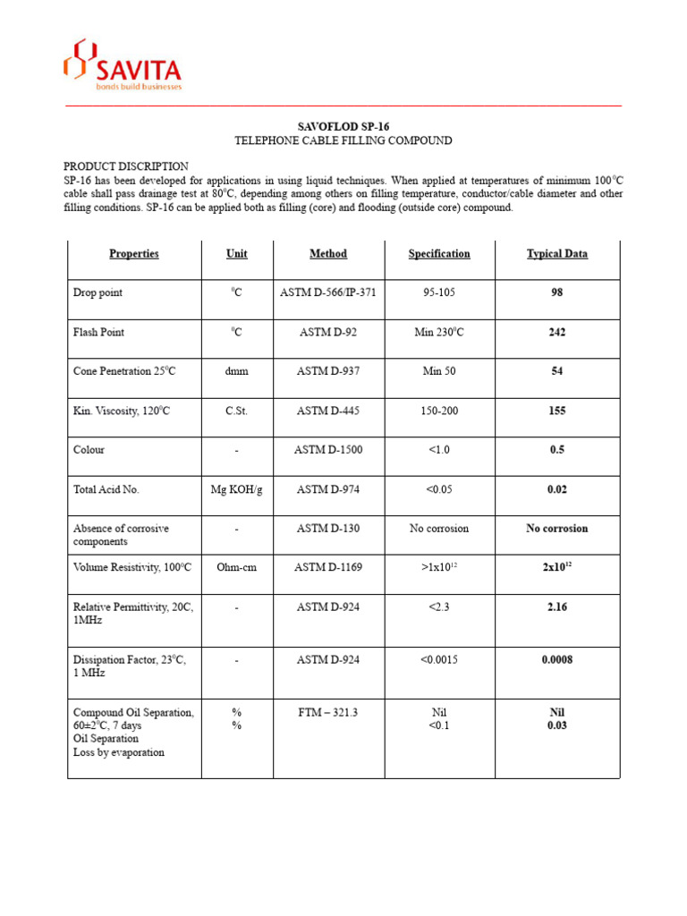 Datasheet Savoflod SP-16 | PDF