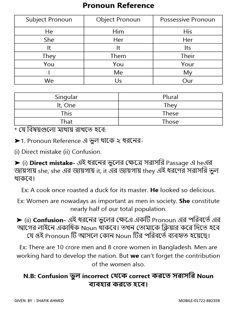 Understanding Pronoun References | PDF | Pronoun | Plural