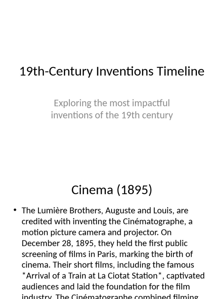 19th Century Inventions Timeline Updated | PDF