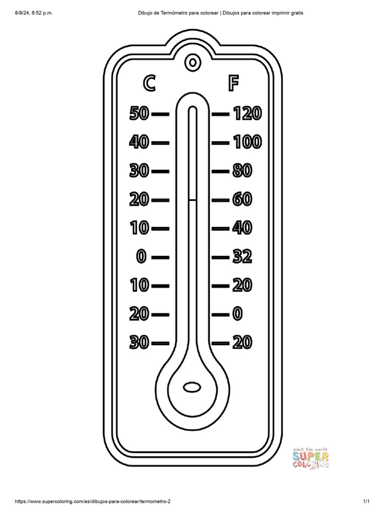 Dibujo de Termómetro para colorear _ Dibujos para colorear imprimir ...