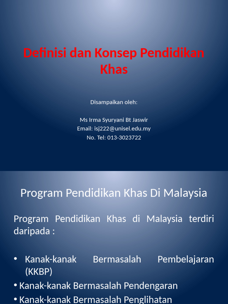 1 Definisi Dan Konsep Pendidikan Khas | PDF