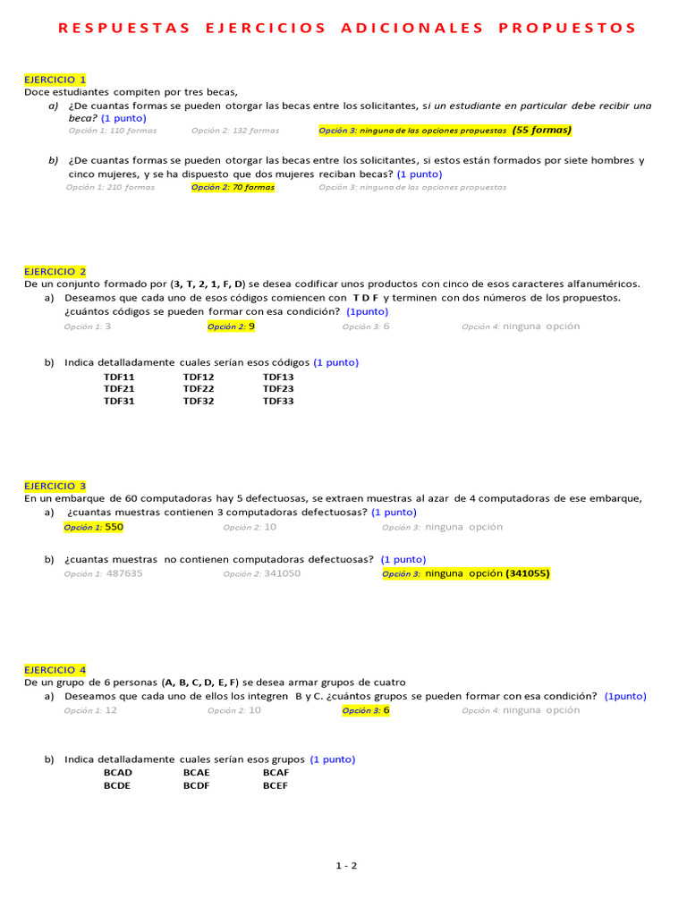 RPTAS EJERCICIOS ADICIONALES | PDF