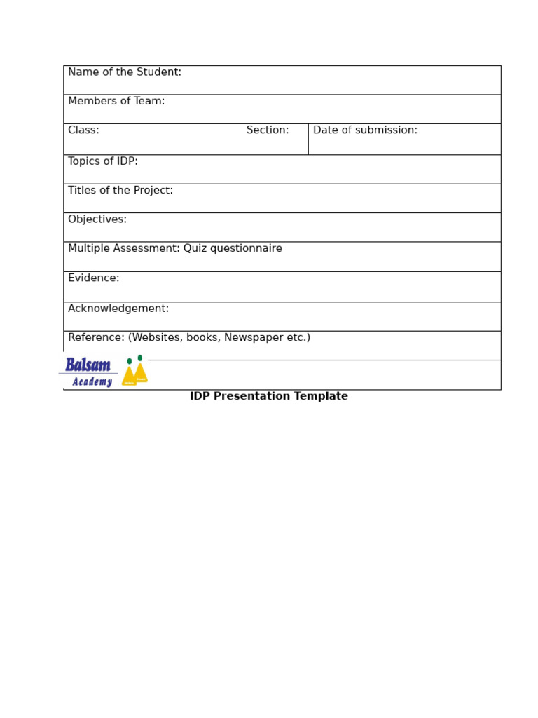 2024-25 - IDP - Presentation Template | PDF
