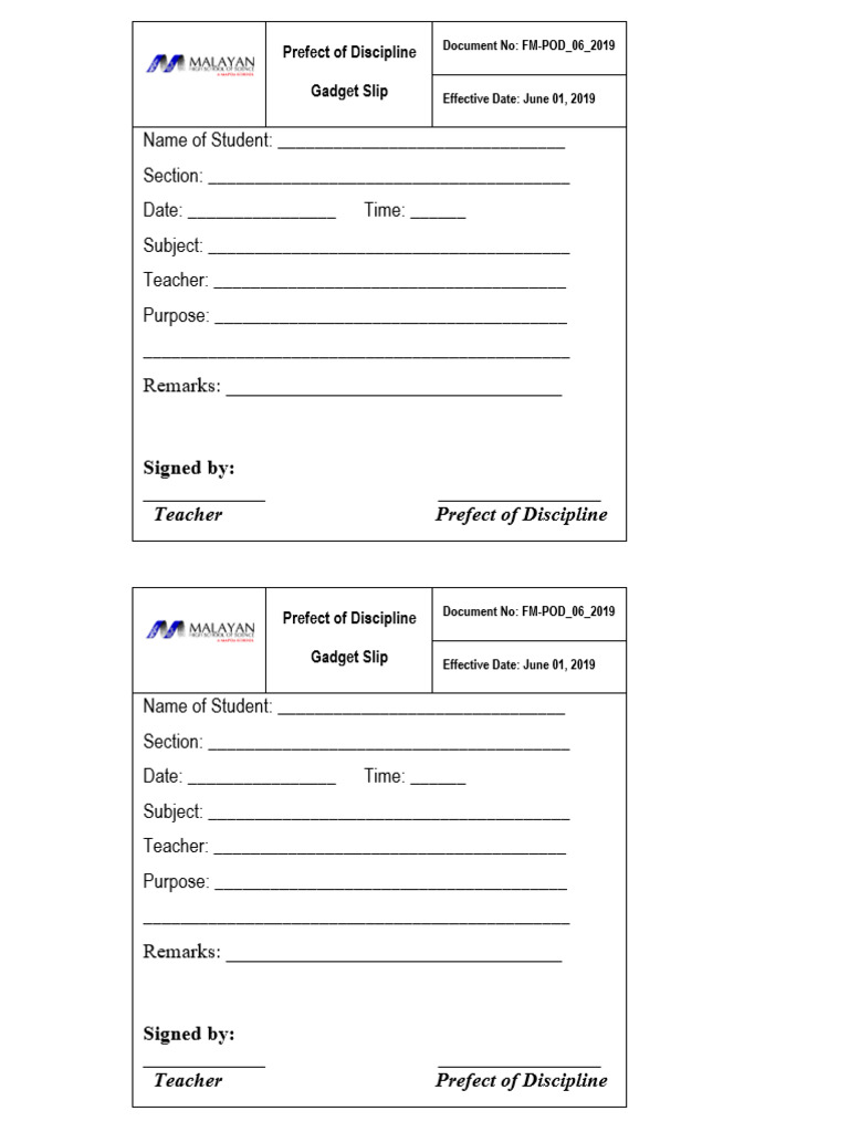 Gadget Slip | PDF