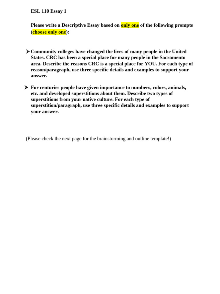 Essay 1 Prompt Outline F24 Pdf