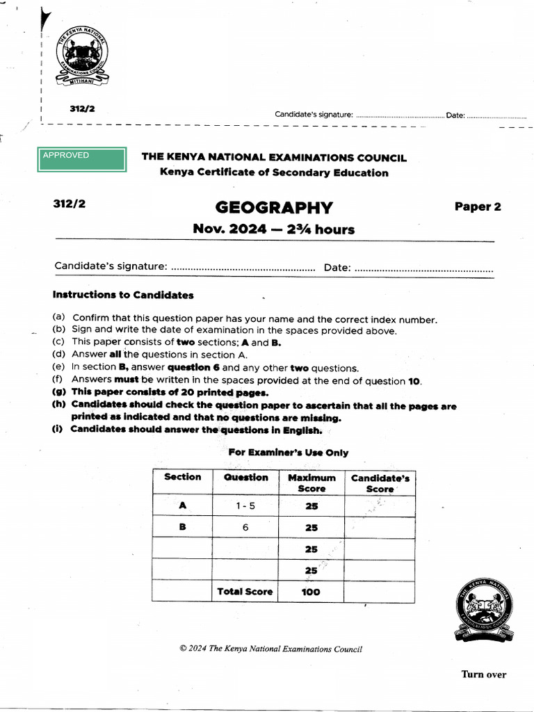 Kcse 2024 Geo p2 HD | PDF | Agriculture | Kenya
