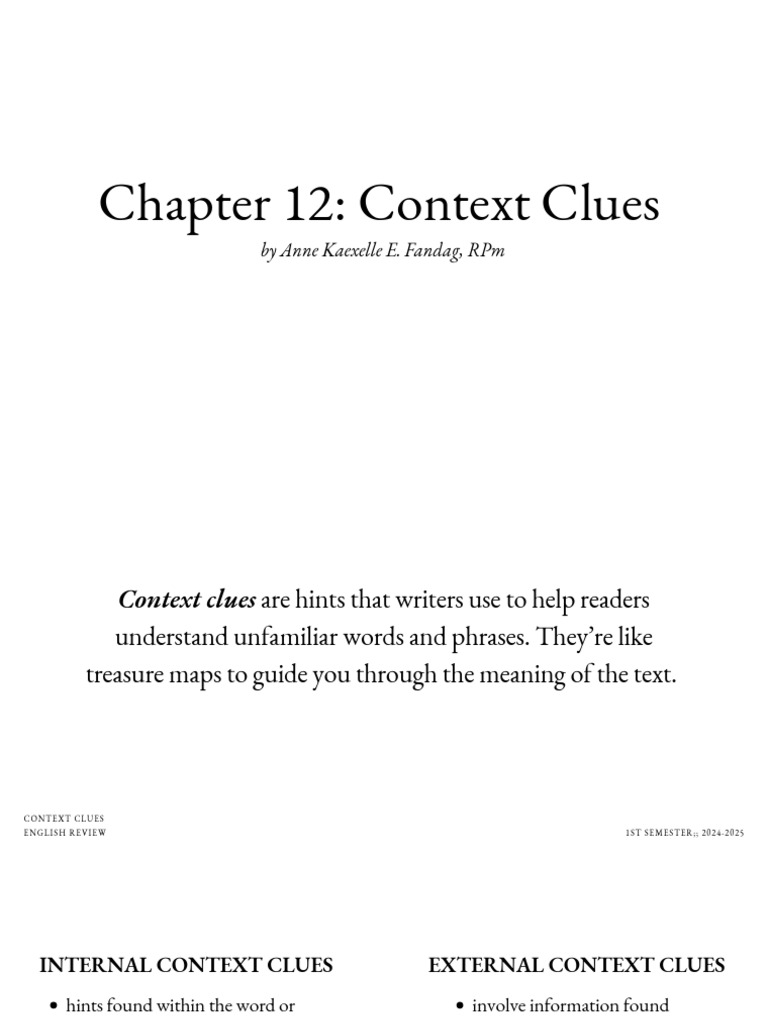 Chapter 12 Context Clues | PDF | Word