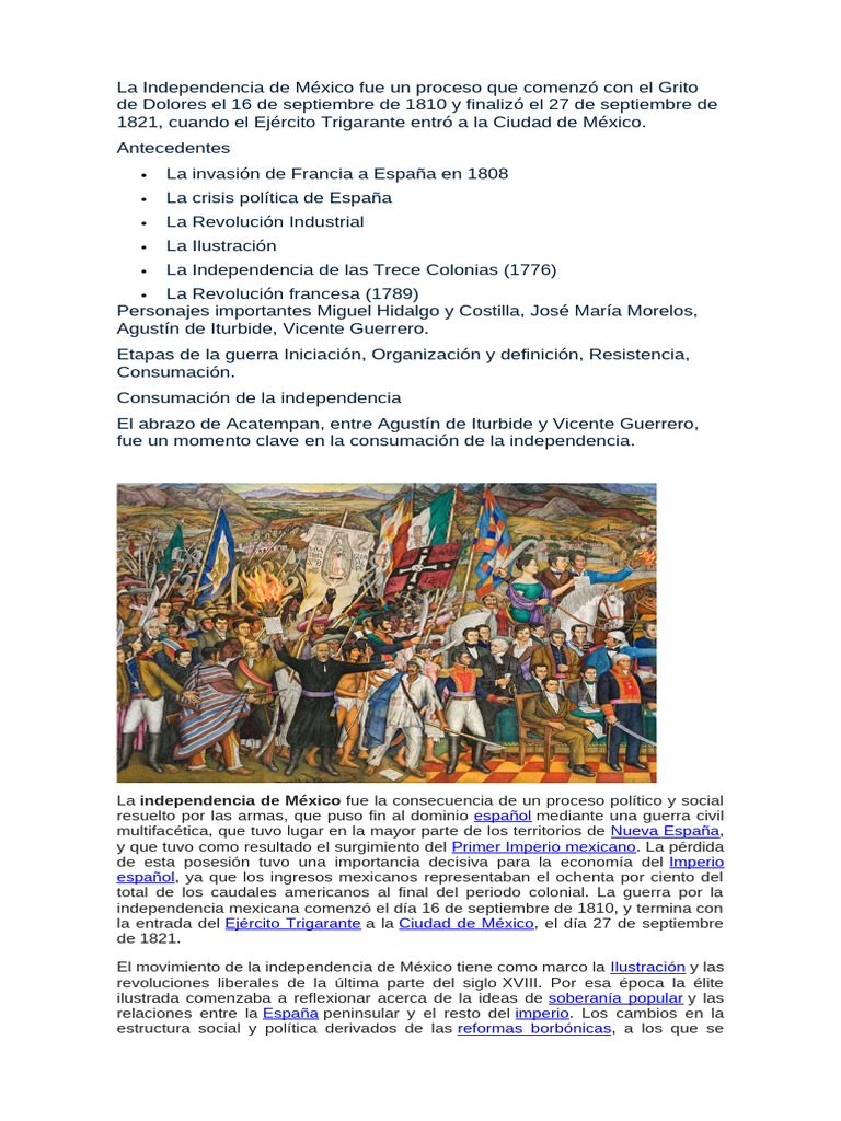 Historia de la Independencia de México | PDF | Nueva españa | México