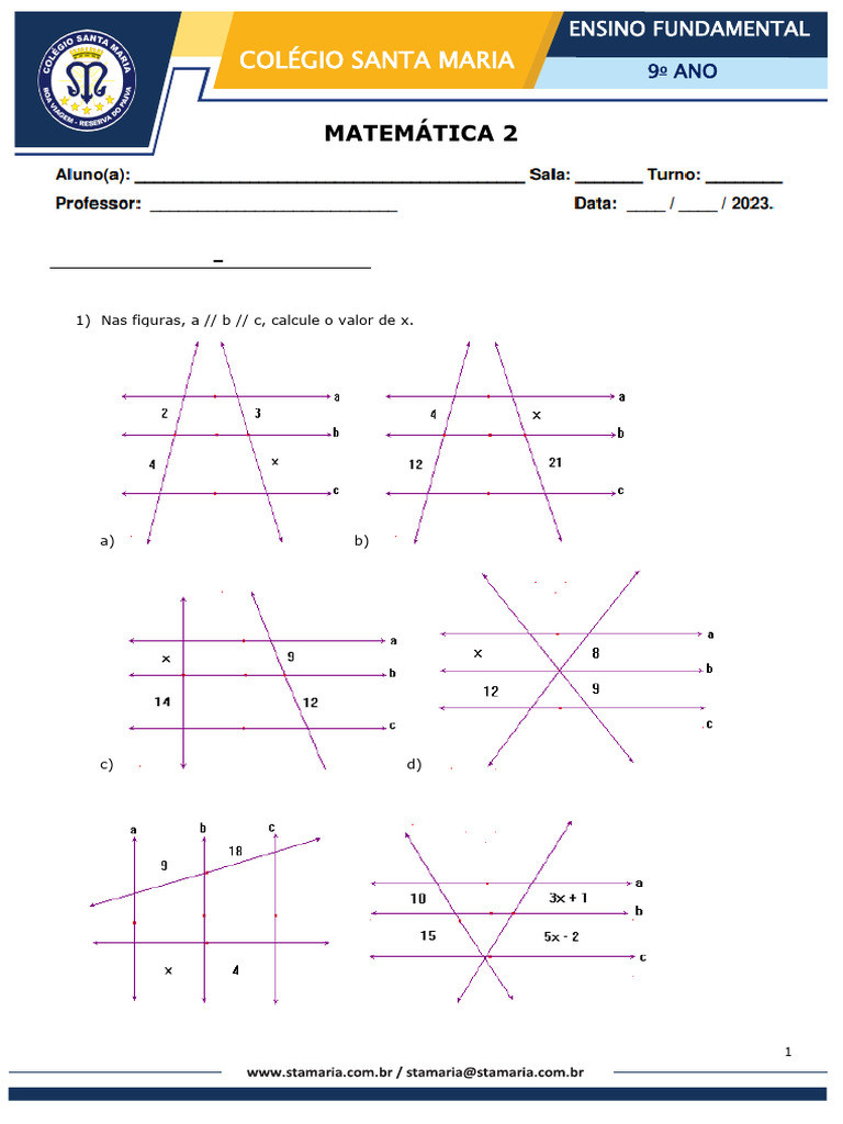 Ficha+n%c2%Ba+2+ +Matem%c3%81tica+2+ +9%c2%Ba+Ano+ +Teorema+de+Tales ...